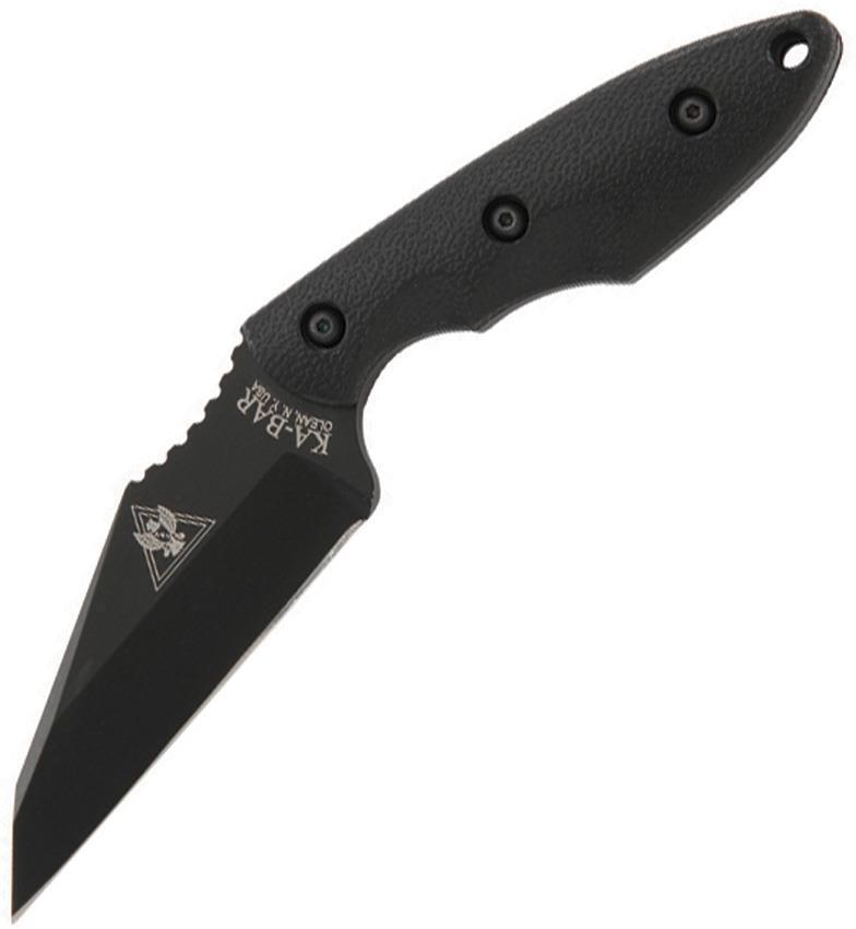 Ka-Bar TDI Hinderer Hinderance Black 1095 Cro-Van Steel Tanto Fixed Kn ...