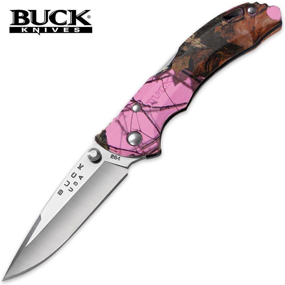 BUCK Knives Bantam BBW Mossy Oak Pink Folding Lockback Blade Knife 284 ...