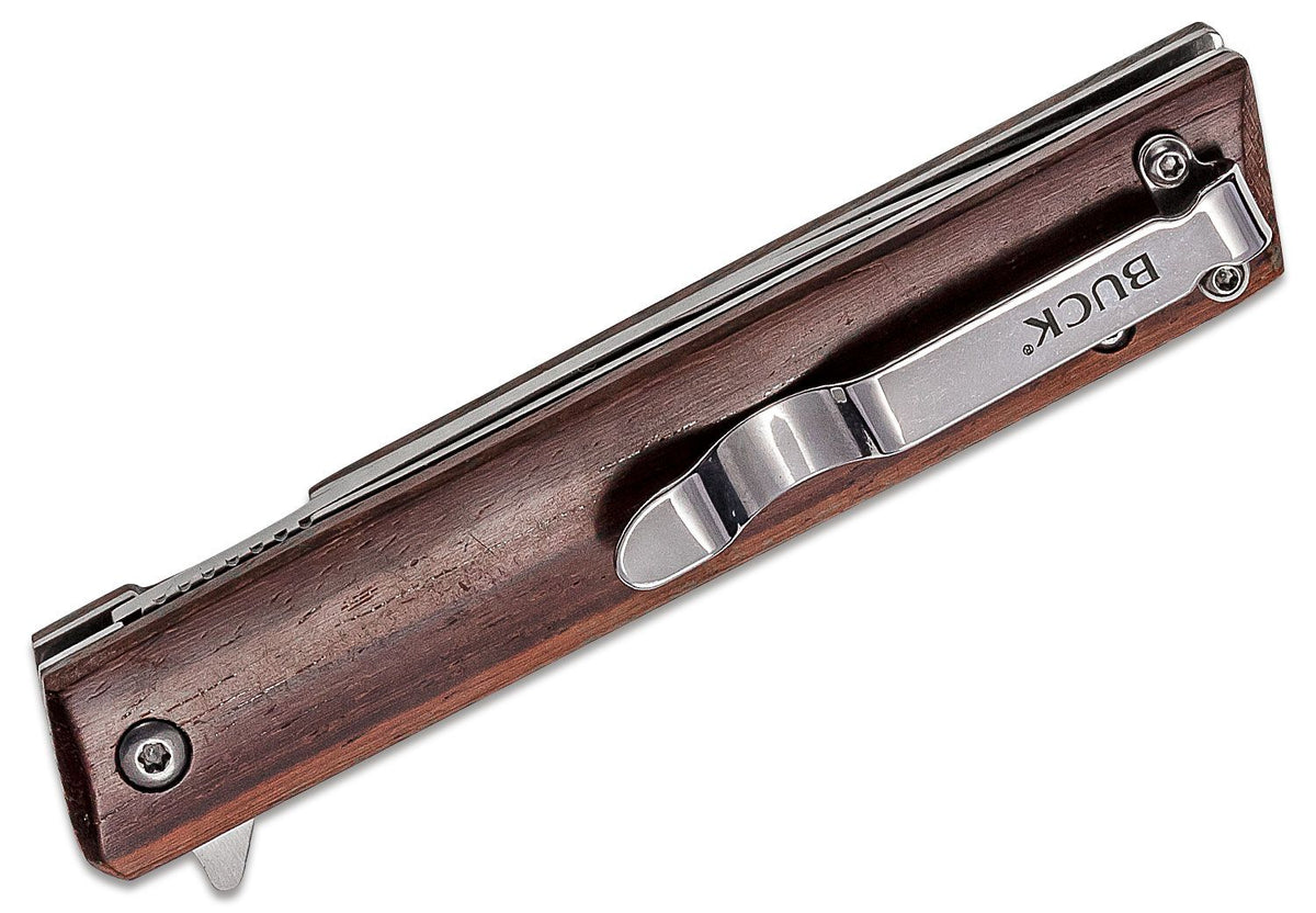 Buck Decatur Brown Wood handle Linerlock Folding Knife 256brs ...