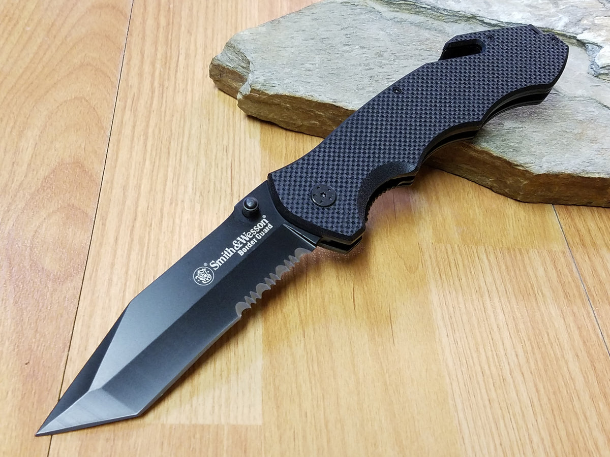 Smith & Wesson S&W Knives XL Border Guard Folding Pocket Knife - BG2TS ...