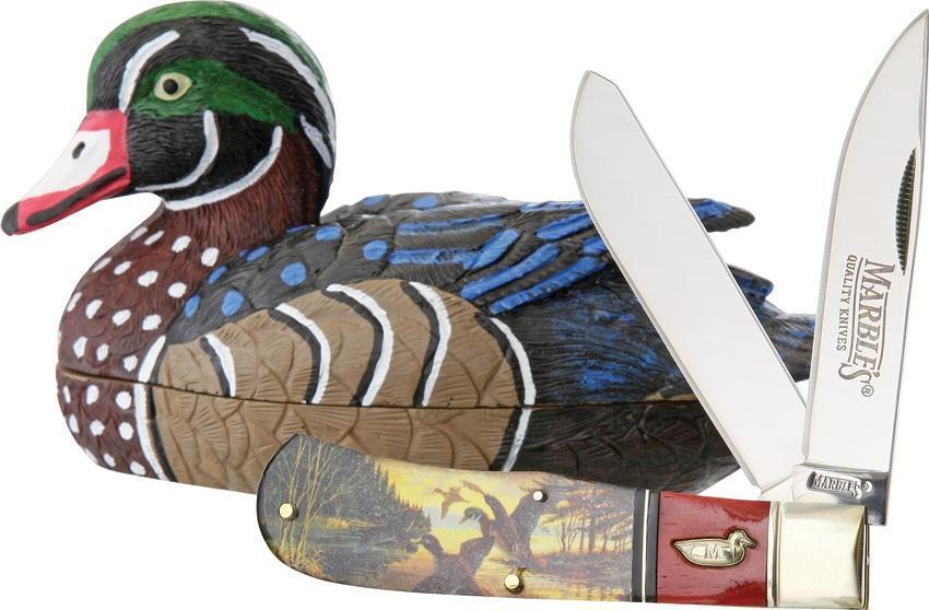 Marbles Wood Duck Knife Decoy Set w/ Trapper Pocket Folder Gift 399 ...