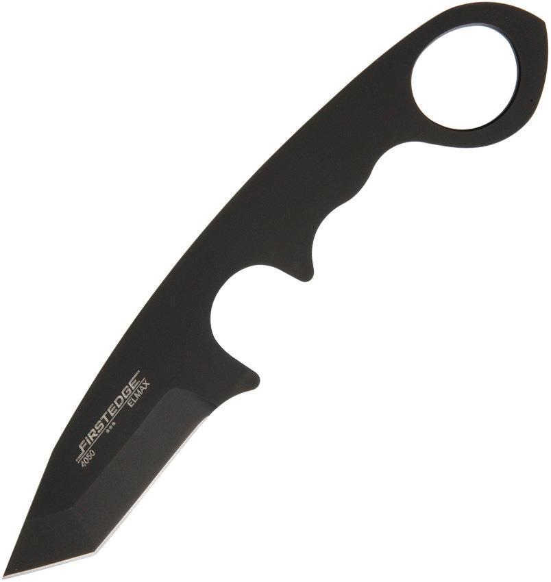 First Edge HR-1 Fighter/Backup Black Oxide One Piece Fixed Blade Knife ...
