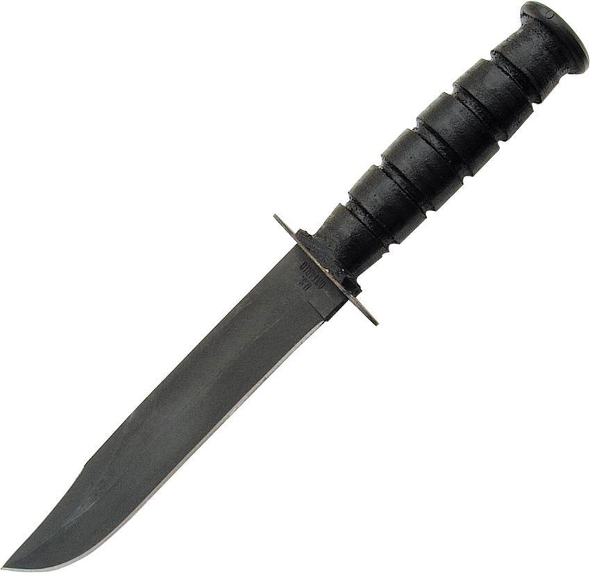 Ontario Marine Combat Fixed 1095 Carbon Steel Black Handle Knife w/ Sh ...