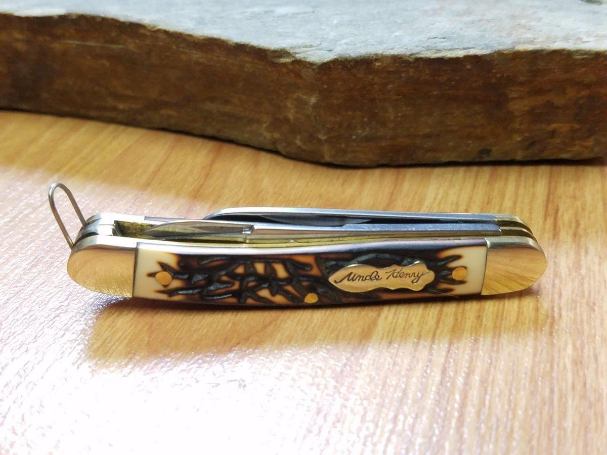 Schrade Uncle Henry 2016 Gambler Blade & Scissors Folding Pocket Knife ...