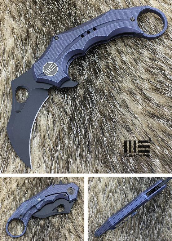 WE KNIFE 8" BLUE Karambit Hawkbill Flipper Folding Pocket Knife - 708A ...