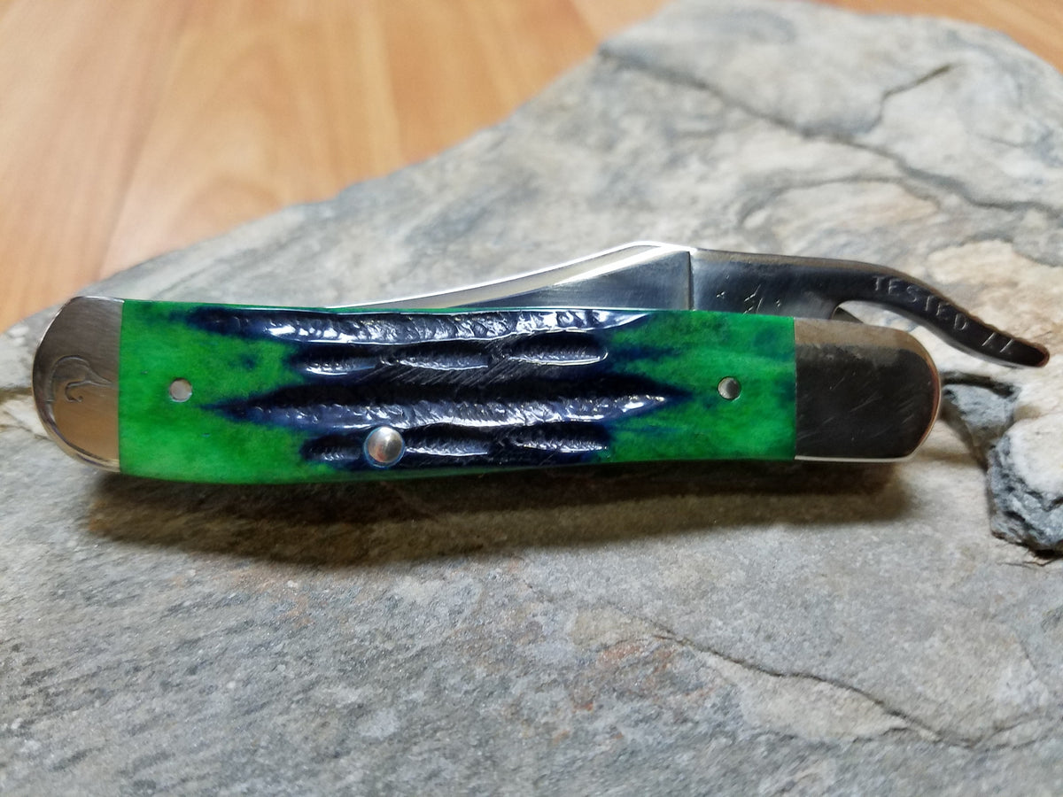 Case Cutlery Ducks Unlimited Russlock Green Folding Pocket Knife 7302 ...