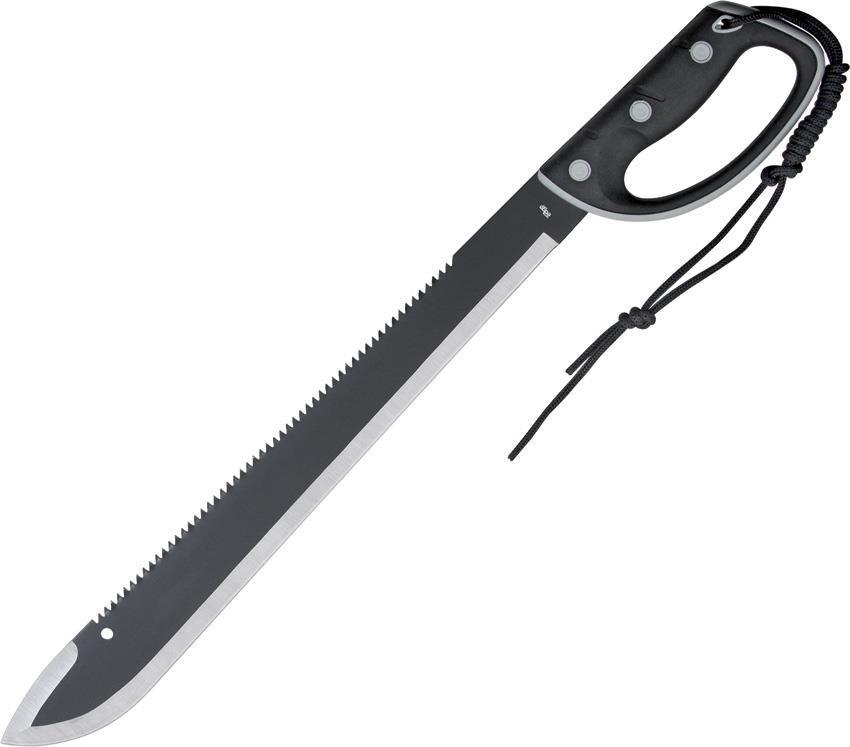 United Cutlery Colombian Stainless Fixed Sawback Blade Black Handle Ma ...