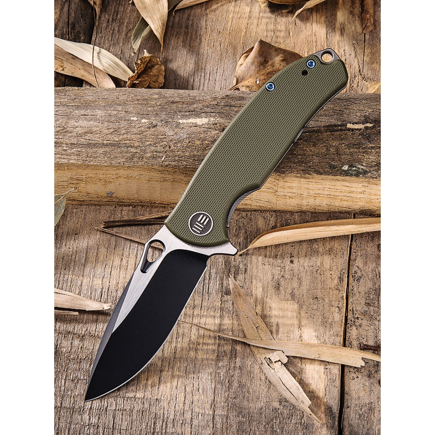 WE KNIFE CO Rectifier Green G10/Titanium & Stainless Black Folding Kni ...