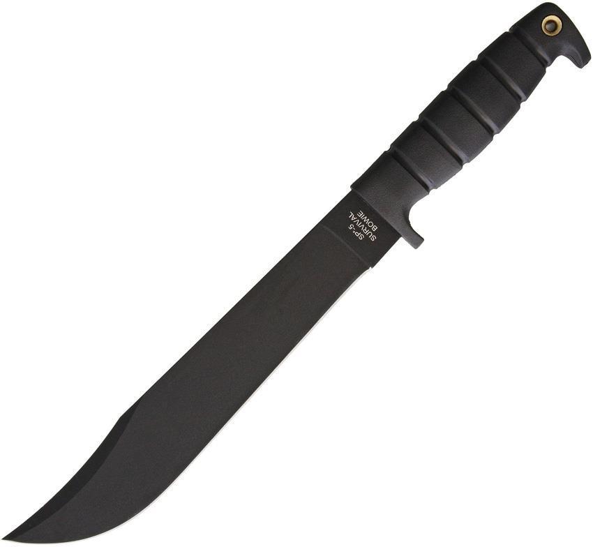 Ontario SP-5 Survival Bowie Fixed 1095HC Steel Black Knife w/ Nylon Sh ...
