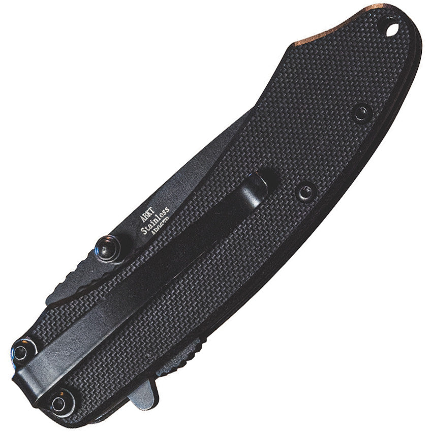 ABKT TAC Linerlock A/O Black Smooth G10 Folding Stainless Pocket Knife ...