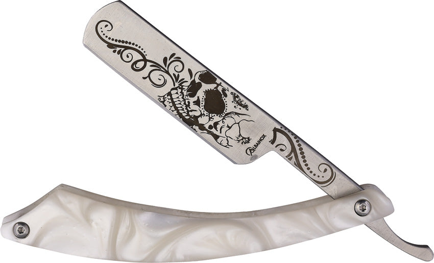 Albainox Skull Folding Straight Shave Razor 18695 – Atlantic Knife Company