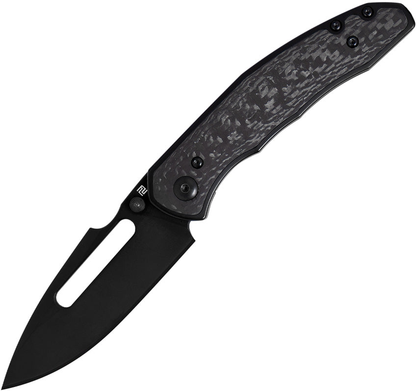 Artisan Boa Framelock Black Titanium & Carbon Fiber Folding S35VN Knif ...