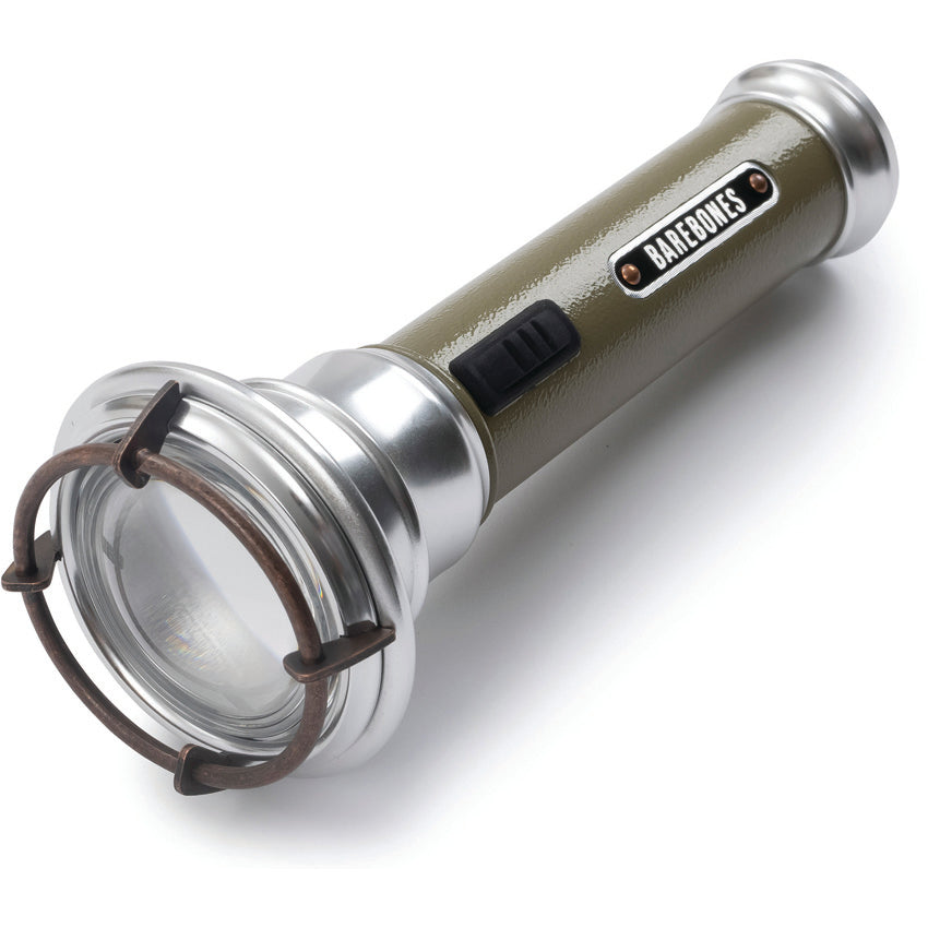 Barebones Living Vintage Green Aluminum Water Resistant Flashlight Pac ...