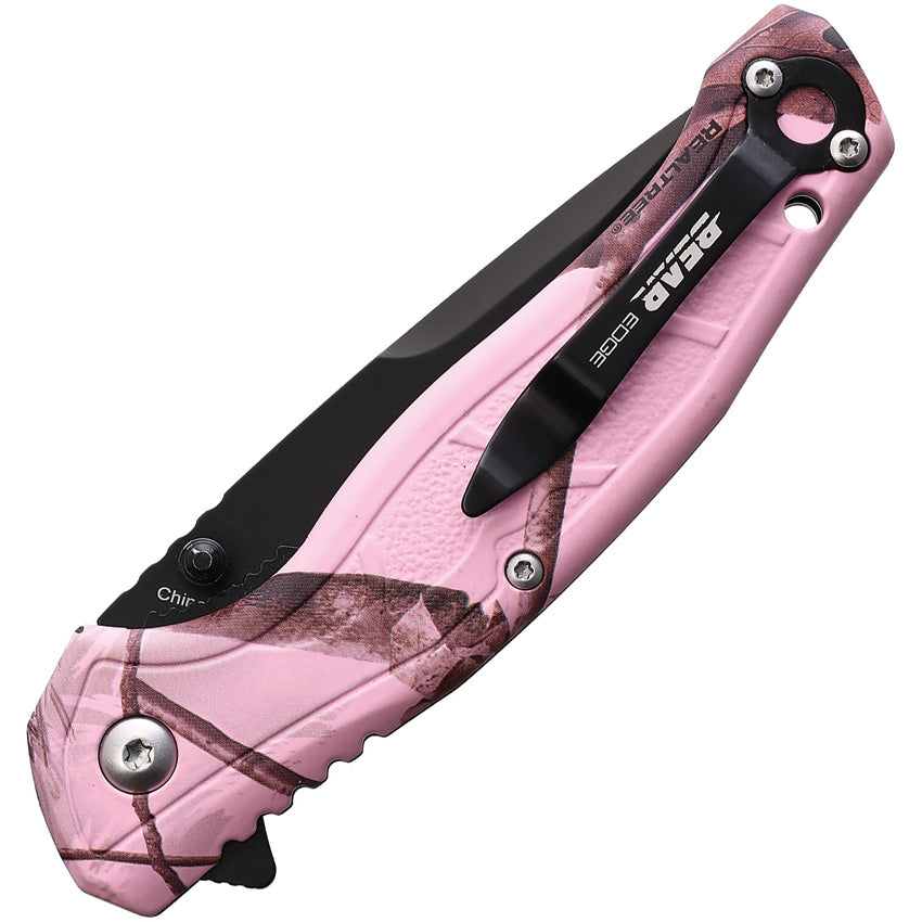 Bear Edge Brisk 2.0 Linerlock Realtree Pink Stainless Folding Pocket K ...