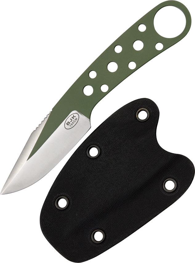 Blackjack Model 155 Green Stainless Fixed Blade Neck Knife w/ Sheath 1 ...