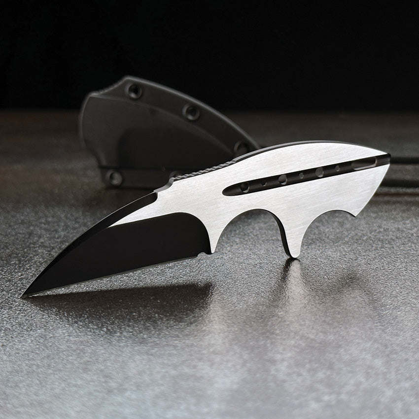 Begg Knives Tree Frog Black & Satin AUS-10 Fixed Blade Neck Knife w/ S ...