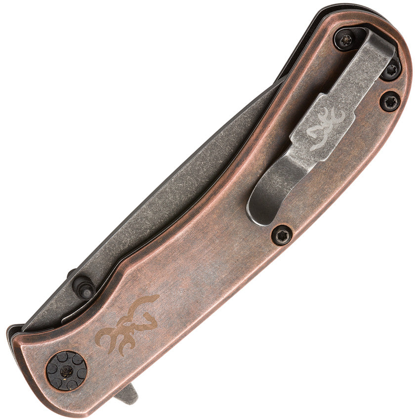 Browning Rivet Smooth Copper Stainless Folding D2 Steel Pocket Knife 0 ...