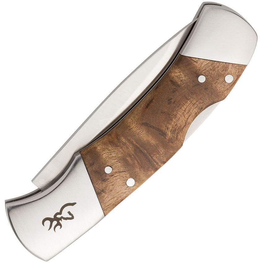 Browning Timber Brown Burl Wood Folding 12C27 Steel Pocket Knife 0478 ...