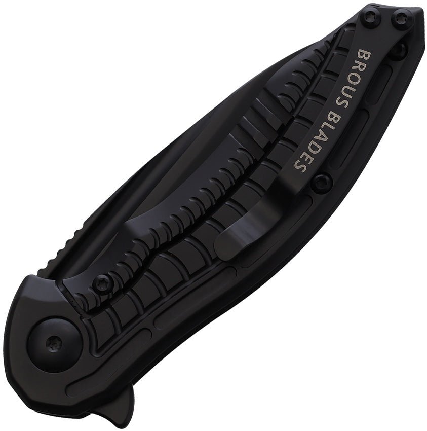 Brous Blades Bionic 3.0 Framelock Black Titanium Folding D2 Pocket Kni ...