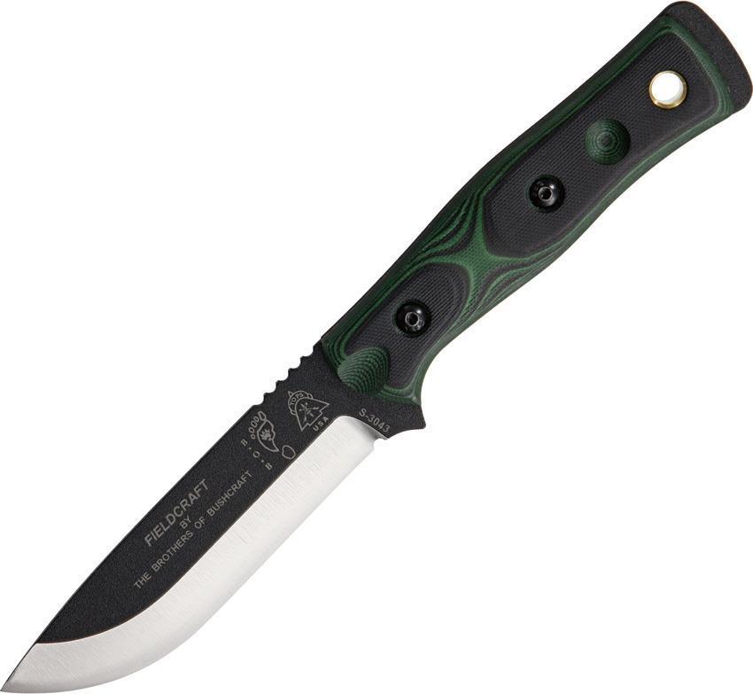 TOPS Fieldcraft BOB Fixed Hunter Blade Green & Black G10 Handle Knife ...