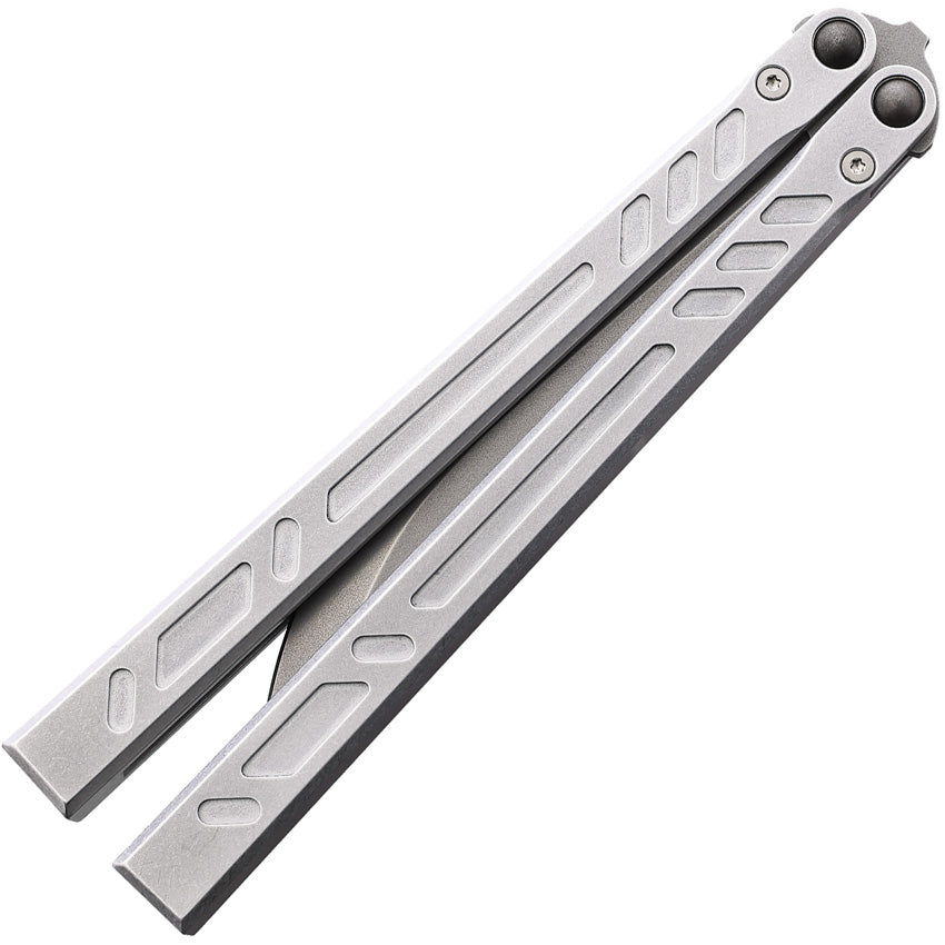 Bladerunners Systems Channel Balisong Gray Aluminum 154CM Butterfly Kn ...