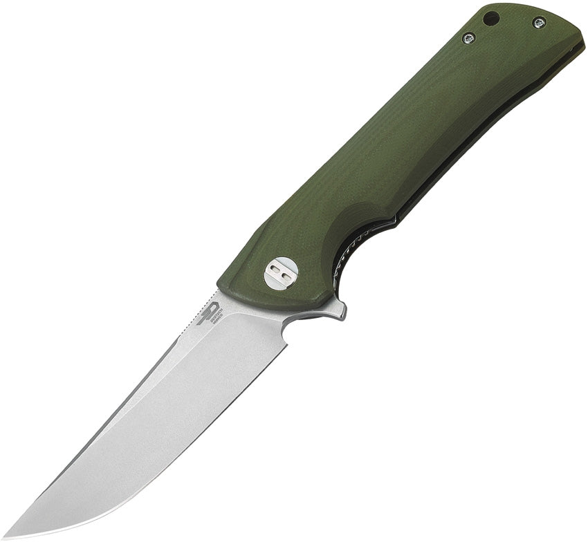 Bestech Paladin Linerlock OD Green G10 Folding D2 Steel Drop Pt Knife ...