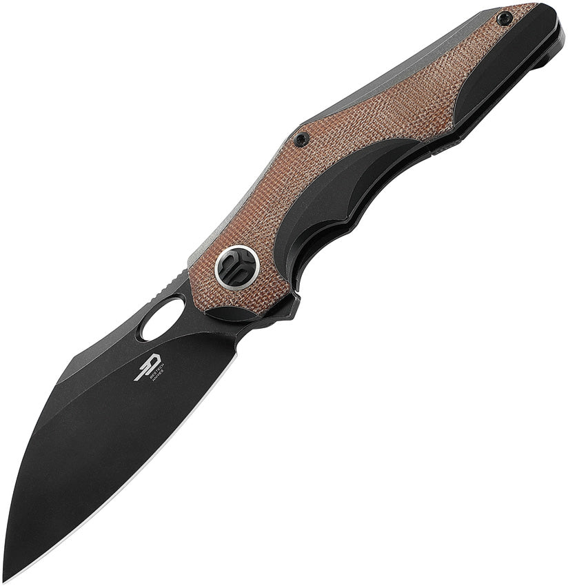 Bestech Knives Nogard Framelock Black Titanium/Micarta Folding M390 Kn ...