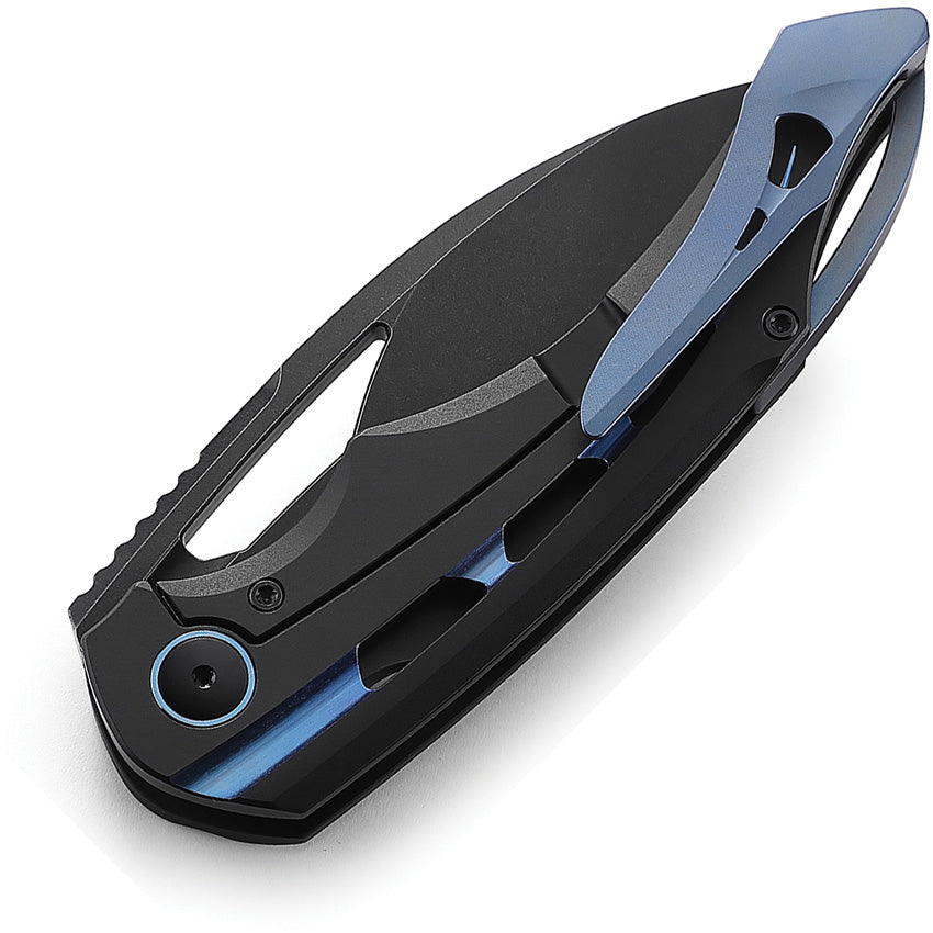 Bestech Knives Fairchild Pocket Knife Black/Blue Titanium Folding S35V ...