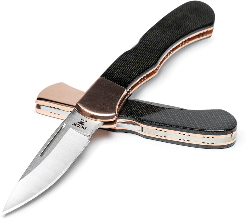 Buck Bucklock Pro Lockback 2023 Legacy Collection Black Micarta & Copp ...