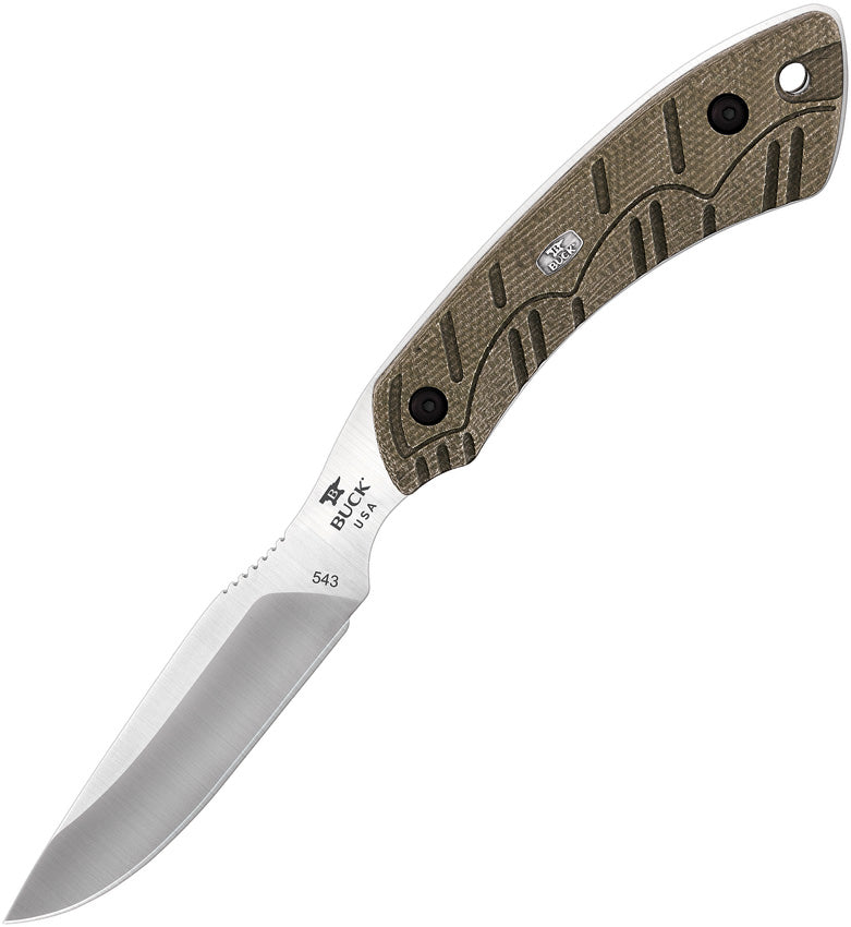 Buck Knives Open Season Fixed Blade OD Green Micarta Handle Caper Knif ...