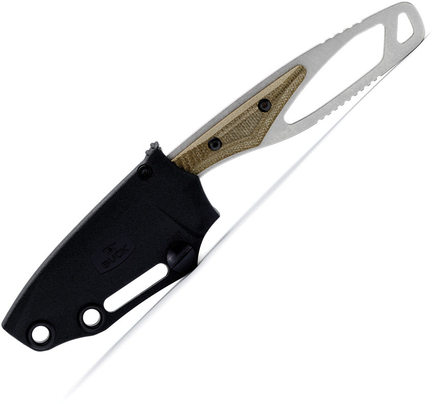 Buck 635 Paklite 2.0 Cape Pro Green Micarta Stainless Fixed Blade Knif ...