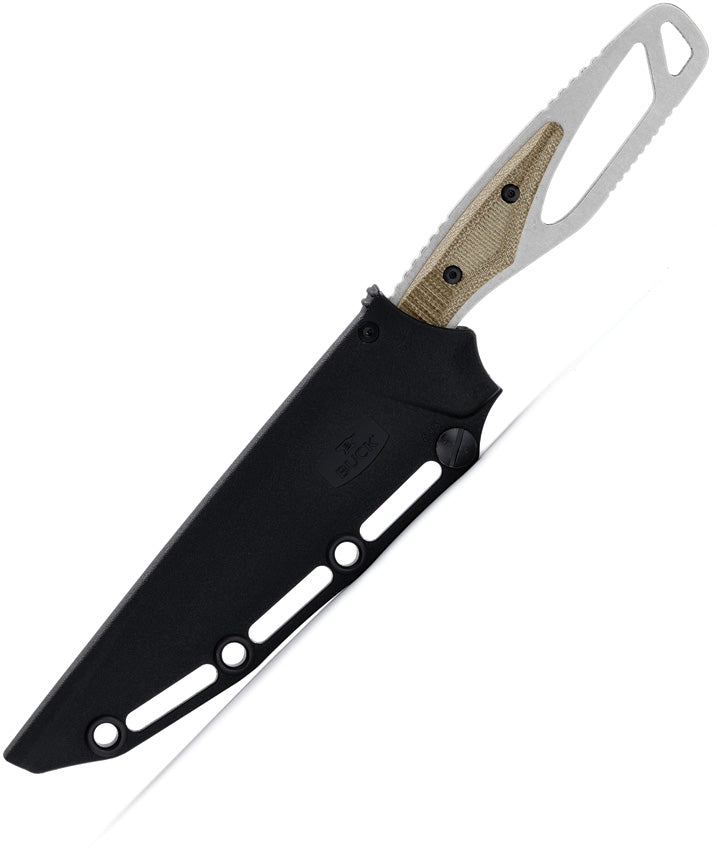 Buck 636 Paklite 2.0 Processor Green Micarta 420HC Stainless Fixed Bla ...