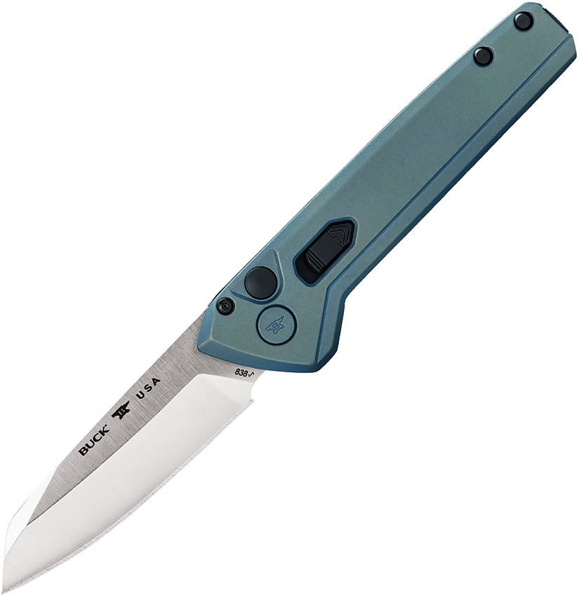 Buck Automatic Deploy Knife Blue Button Lock Aluminum 154CM Blade 838B ...
