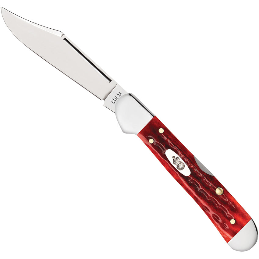 Case Cutlery Mini Copperlock Red Jigged Bone Folding Stainless Steel P ...