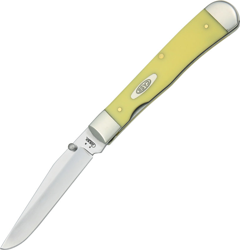 Case XX TrapperLock Yellow Handle Linerlock Carbon Steel Folding Knife ...