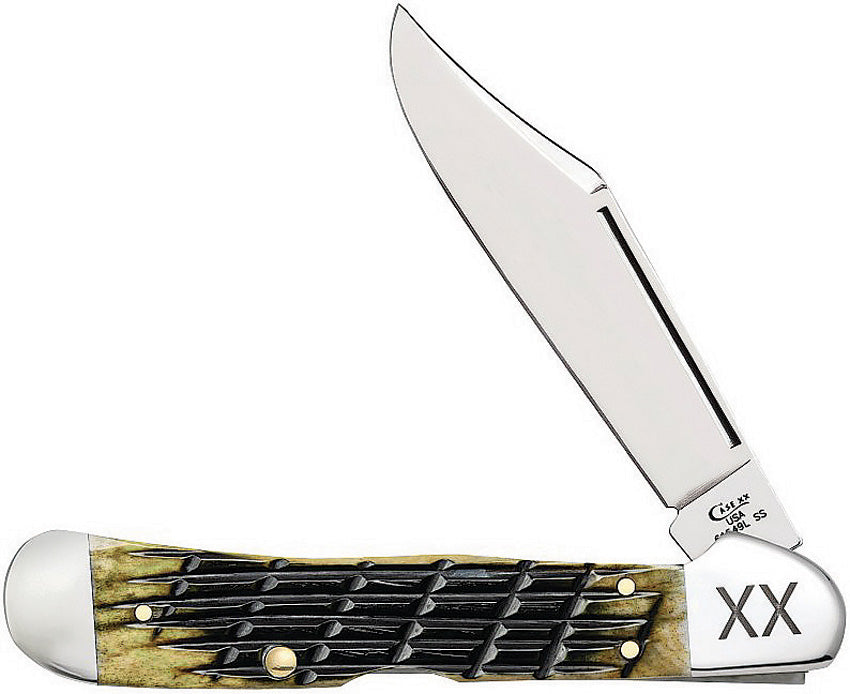 Case Cutlery Copperlock Olive Green Bone Folding Pocket Knife 16027 ...