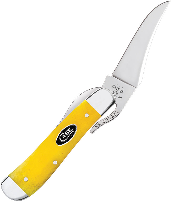 Case Cutlery RussLock Smooth Yellow Bone Folding Stainless Pocket Knif ...
