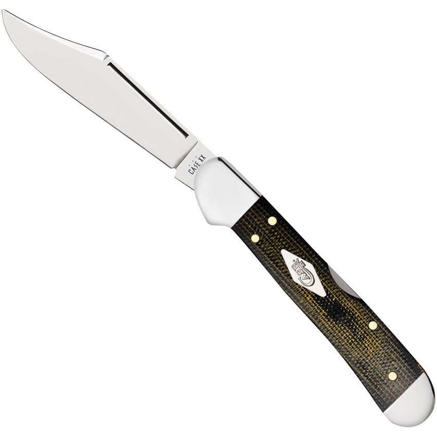 Case Cutlery Copperlock Black & Green Micarta Folding Steel Pocket Kni ...