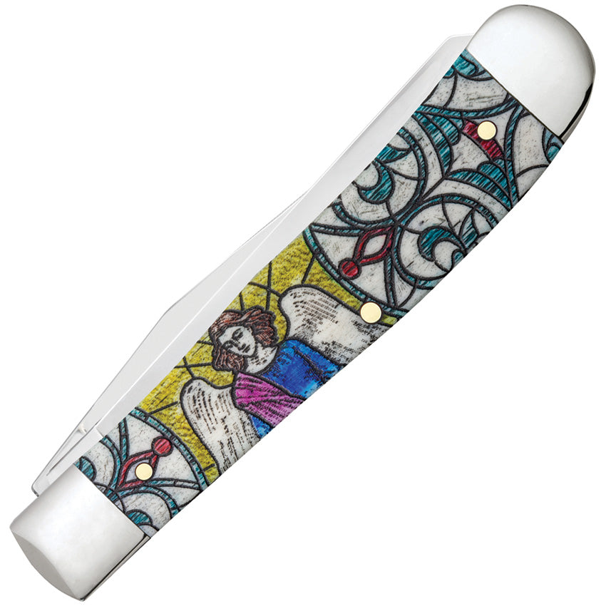 Case Cutlery Trapper Stained Glass Angel Folding Stainless Pocket Knif ...