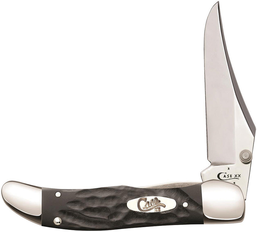 Case XX Kickstart Black Jigged Handle A/O Stainless Folding Hunter Kni ...