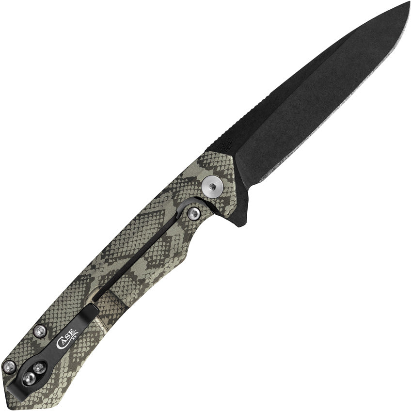 Case Cutlery Kinzua Framelock OD Green Snake Aluminum Folding S35VN Po ...