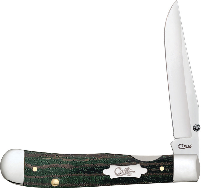 Case Cutlery KickStart TrapperLock Green Zebra Wood Folding Knife 7052 ...