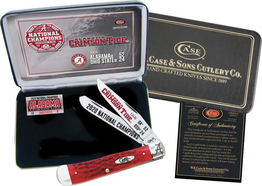 Case Cutlery Pocket Knife Alabama Champion Trapper Red Bone Folding L2 ...