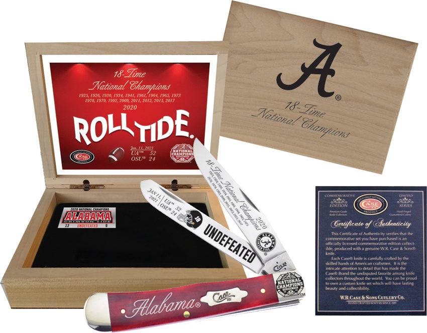 Case Cutlery Pocket Knife Alabama Champion Trapper Red Bone Folding L2 ...