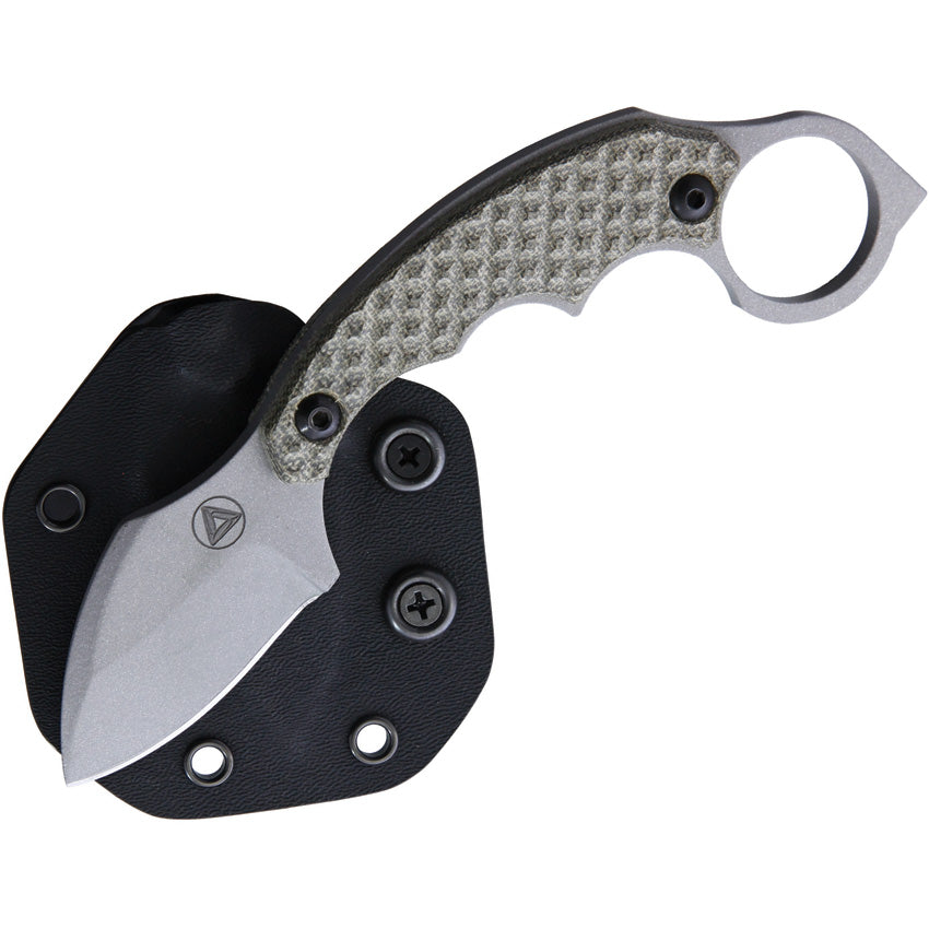 Combative Edge Dragon Tail Green Micarta 1095HC Steel Fixed Blade Knif ...