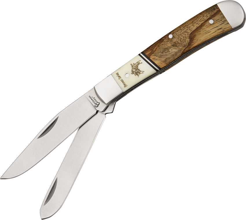 Cattleman's Cutlery Bronco Series Trapper Knife Wood & Bone Folding 3C ...
