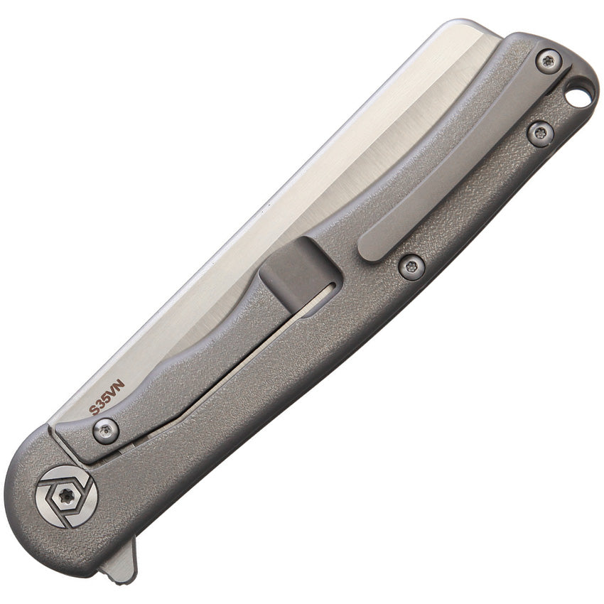 CH Knives Man Framelock Gray Titanium S35VN Folding Knife CHMAN ...