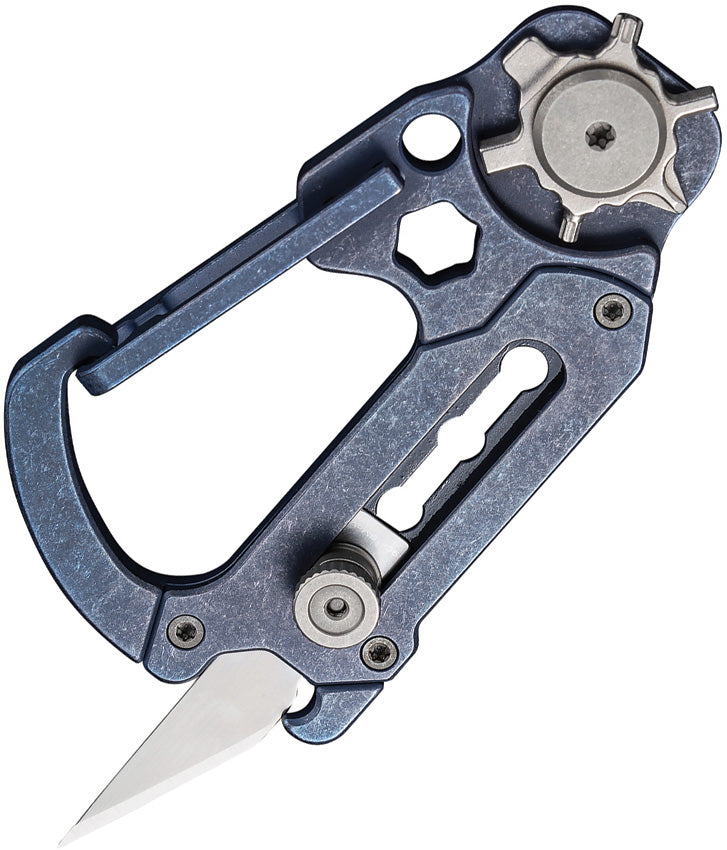 Civivi Polymorph Blue Titanium Retractable Blade Carabiner Multi-Tool ...