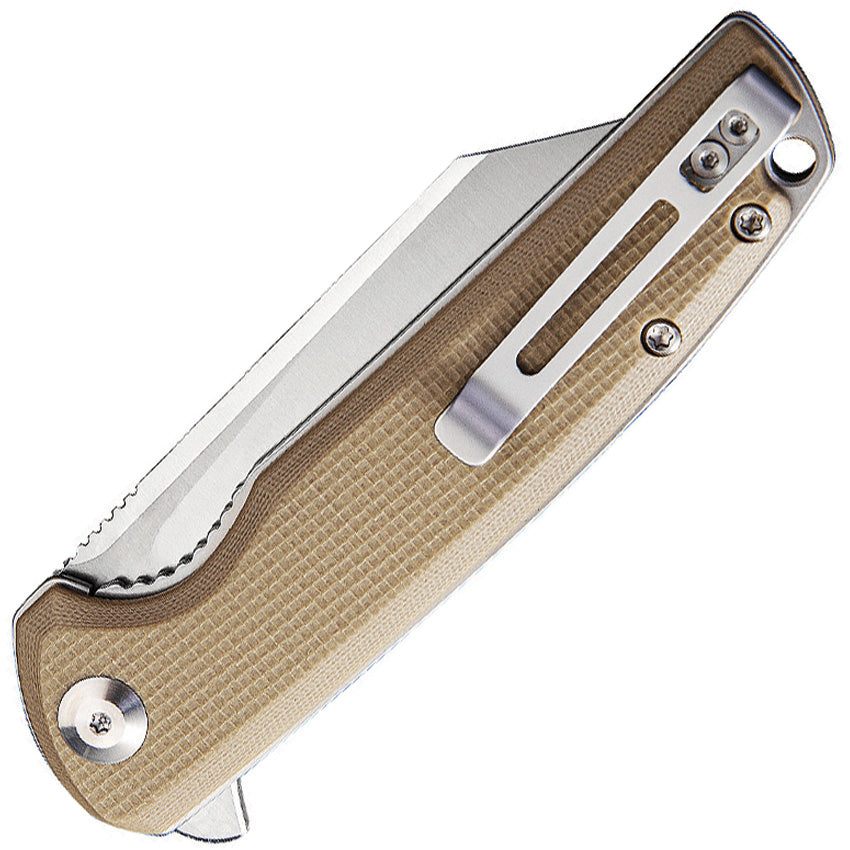 Civivi Brigand Linerlock Coarse Tan G10 Folding D2 Steel Pocket Knife ...