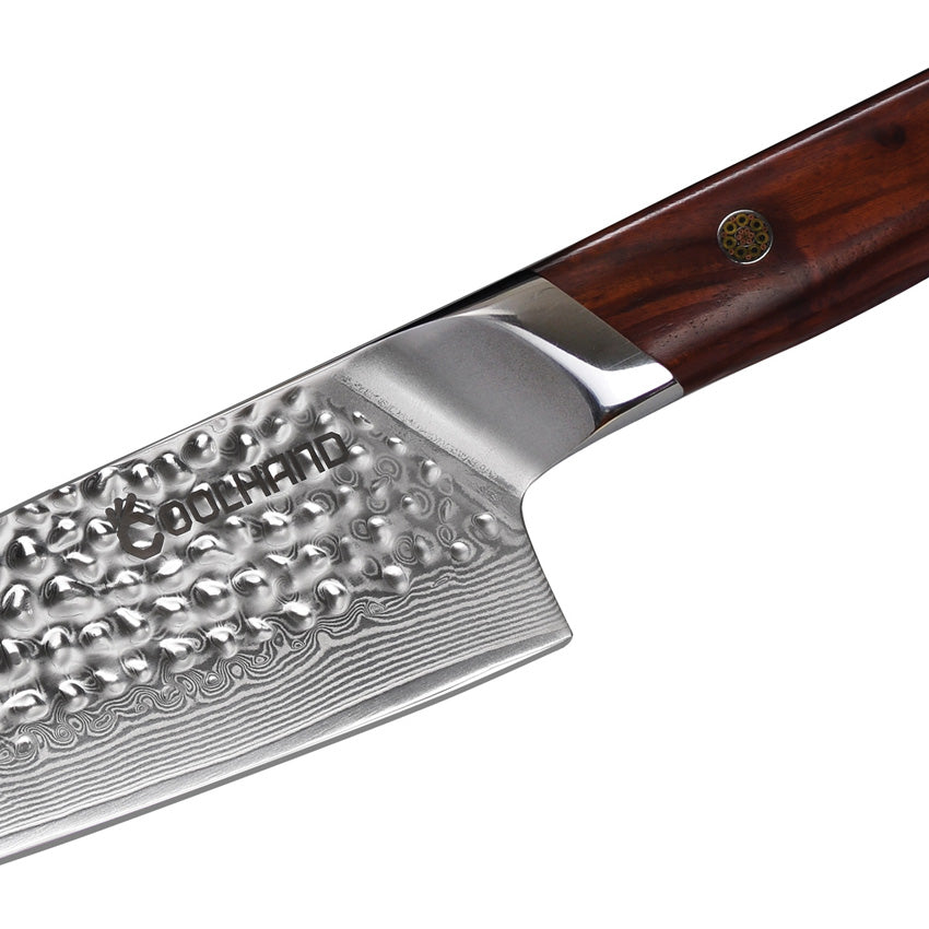 Coolhand Chef's Brown Cocobolo Wood Damascus Kitchen Knife 7198DCB - O ...